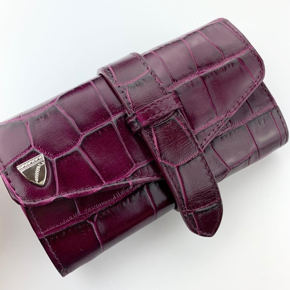 Aspinal Of London | Bags | Aspinal Of London Croc Jewelry Roll Case ...